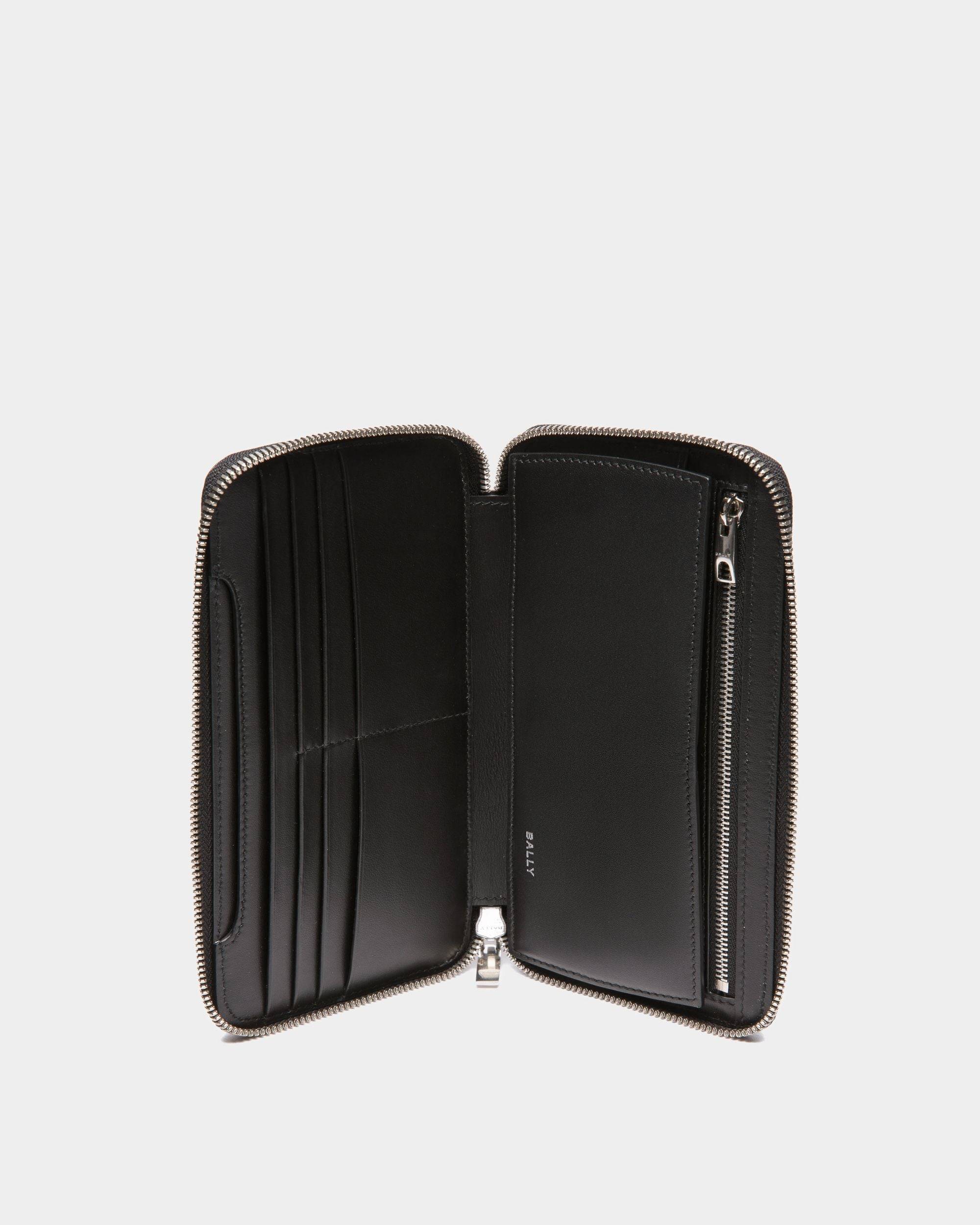 Men's Busy Bally Zip Around Wallet in Black Leather | Bally