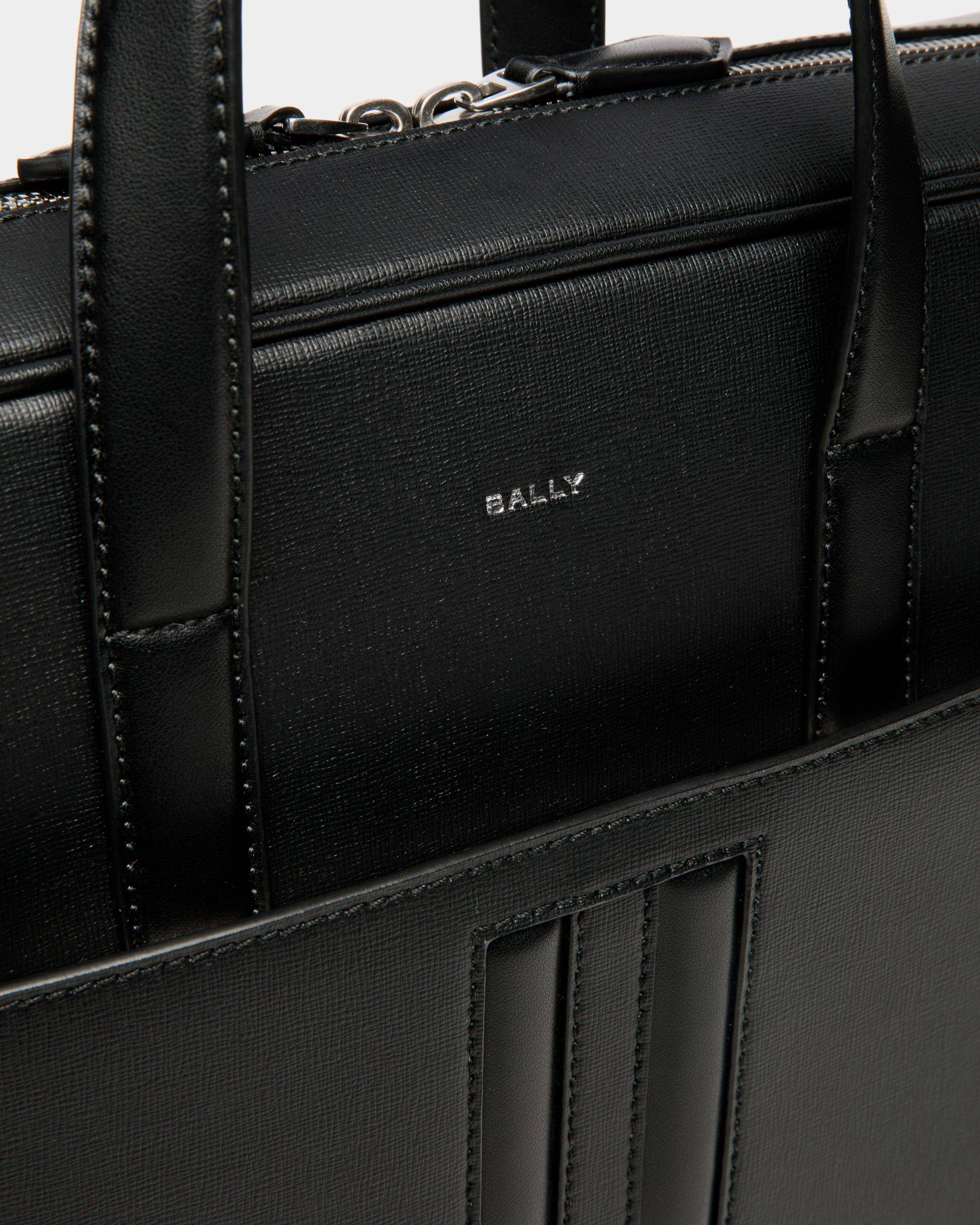 Men's Mythos Briefcase In Black Recycled Leather | Bally